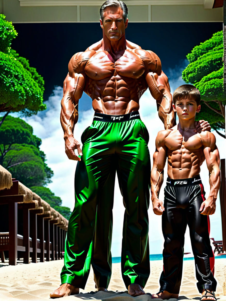 The father and his 14-years-old son are bodybuilders. Their ... by Vo ...