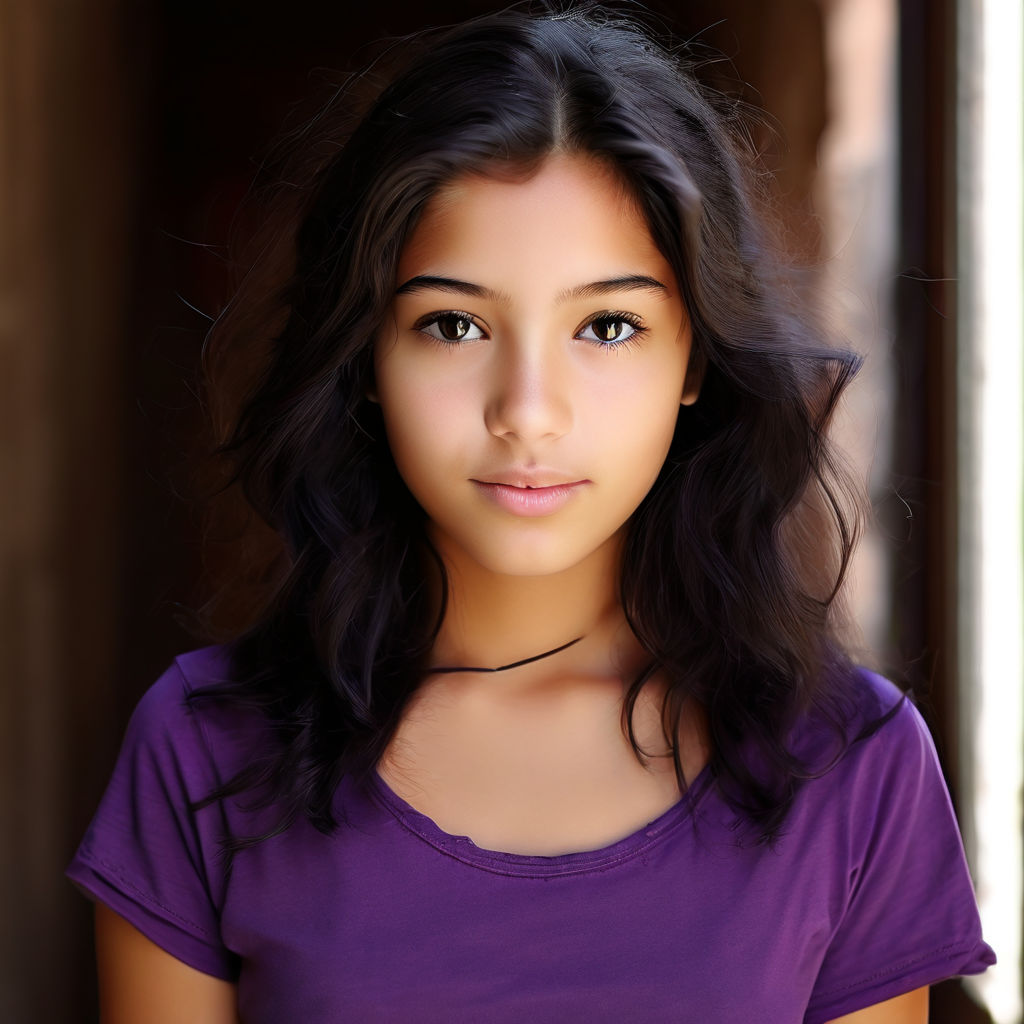 Pleasant teenage light skin Mexican girl of about 17 years o... by Mark ...