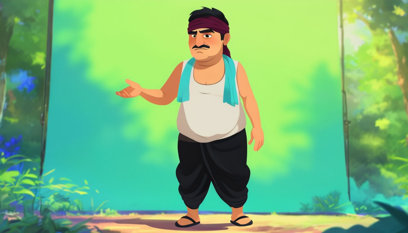 An digital illustration of an animated character is centered... by ...