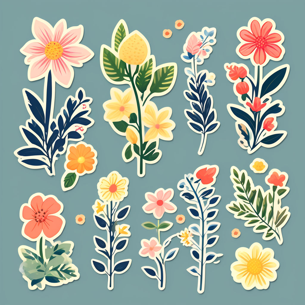 Create a flower sticker sheet by humayun 1144 - Playground