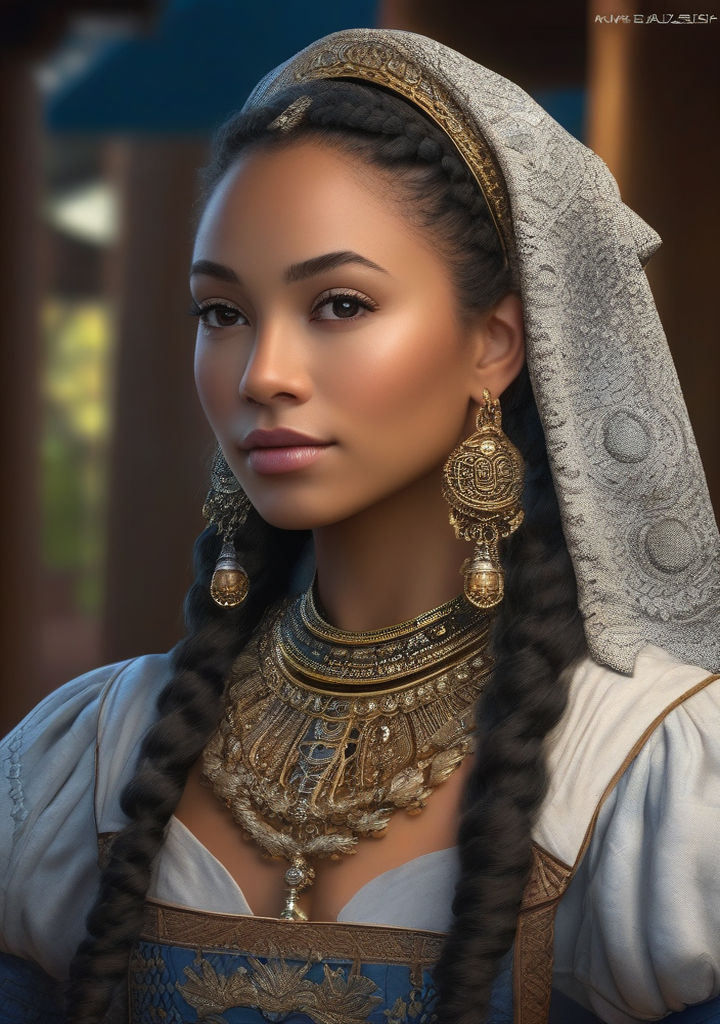 A beautiful young mixed-race half-Dutch half-African woman i... by ...