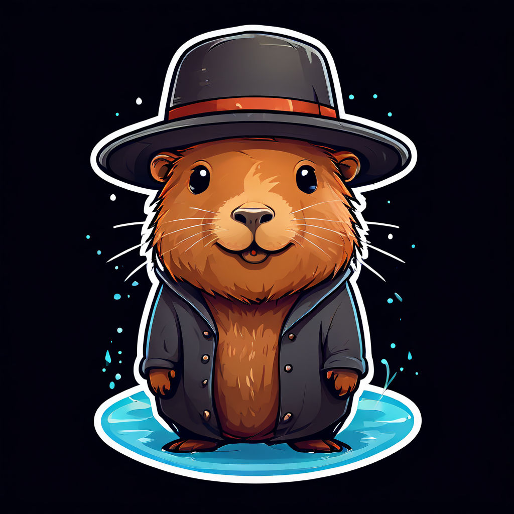 Capybara boy with hat by Луиза :3 - Playground