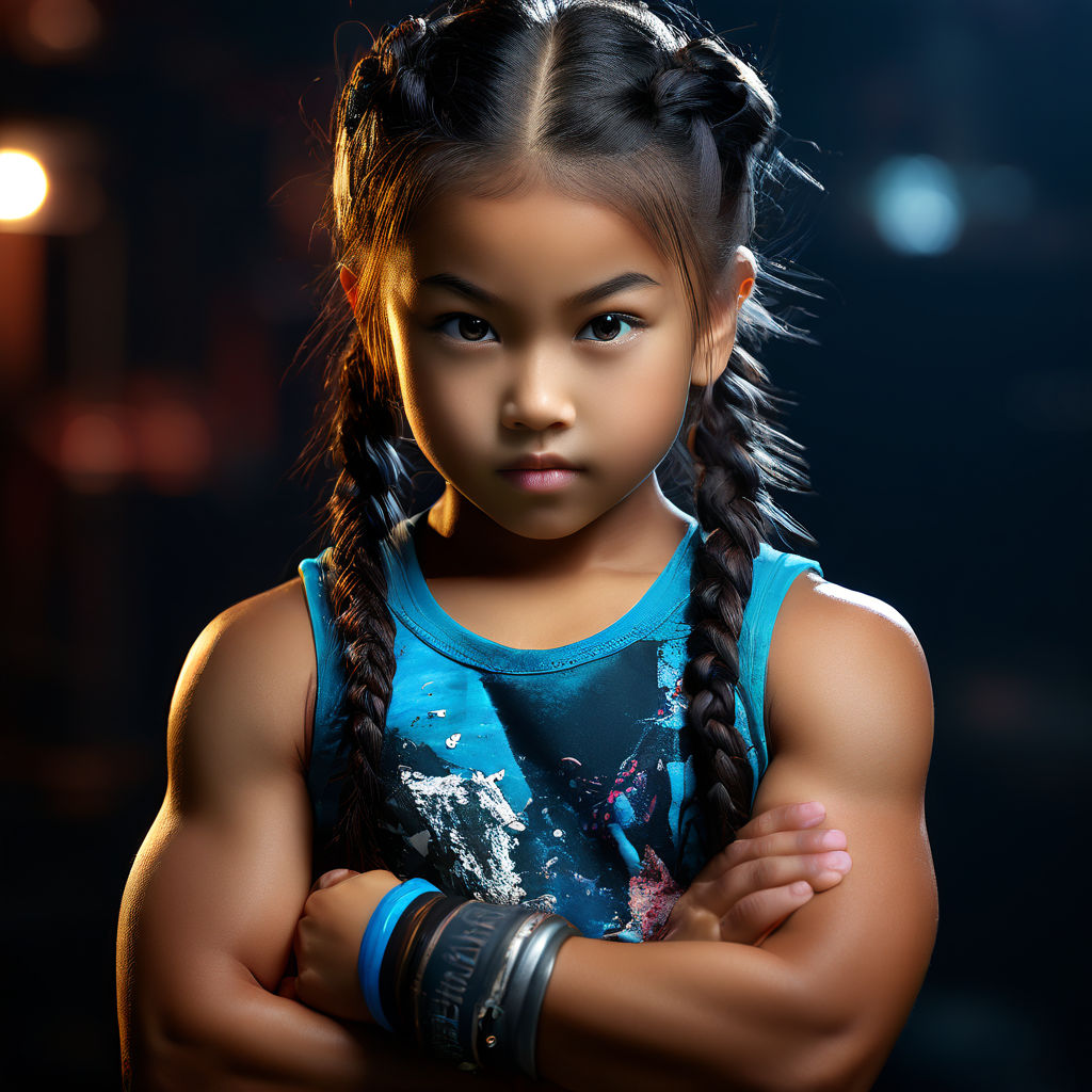 Muscular strong preteen schoolgirl female bodybuilder flexin... by ...
