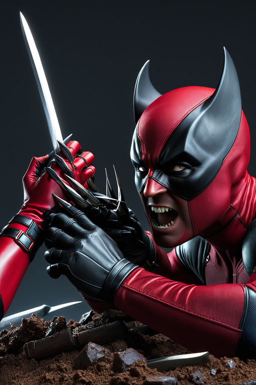 Photorealistic Images prompt structure: Wolverine impales De... by Robo ...