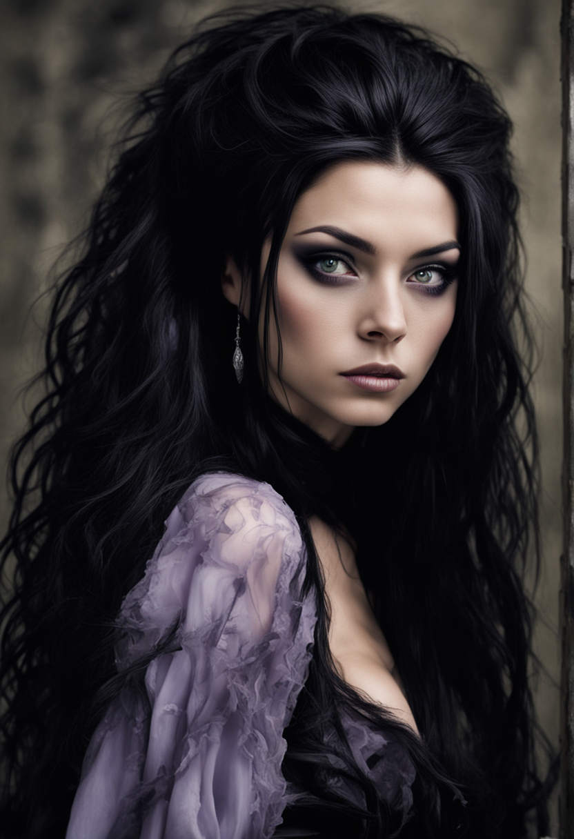 Pretty amy lee and elvira looking young gothic woman with ta... by ...