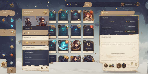 Detailed Genshin Impact-inspired RPG game UI kit by Jose Parada ...
