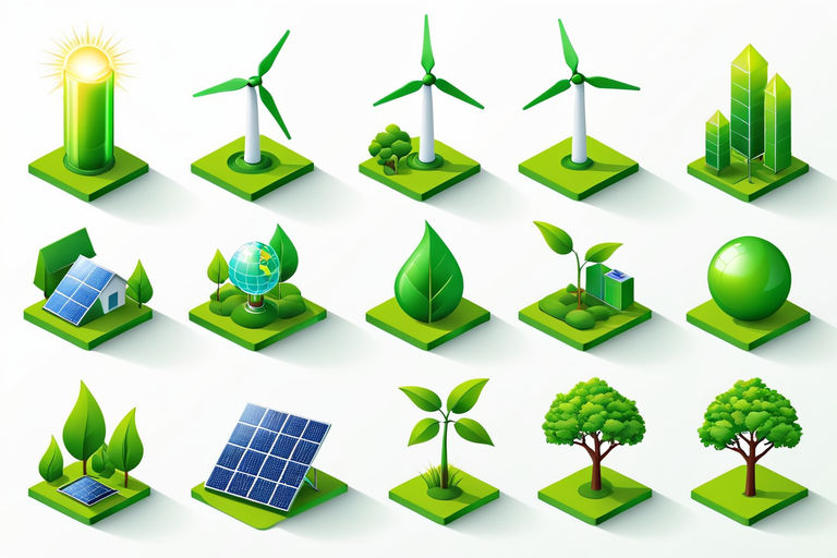 3d Vector Green Energy icon set by Anna Markina - Playground
