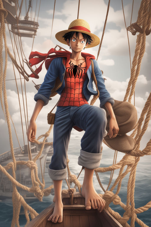 Monkey D Luffy one piece anime main character as spiderman by Vishakha ...