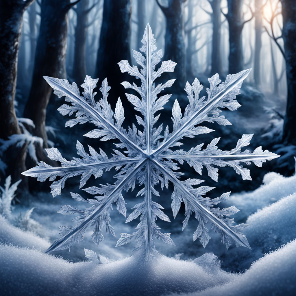 Enchanted ice crystal snow flakes Estates Illustrate ornate by AI ...