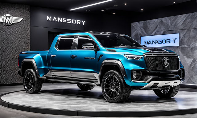 Visualize the 2025 Mansory Pickup truck showcased in a pris... by ...