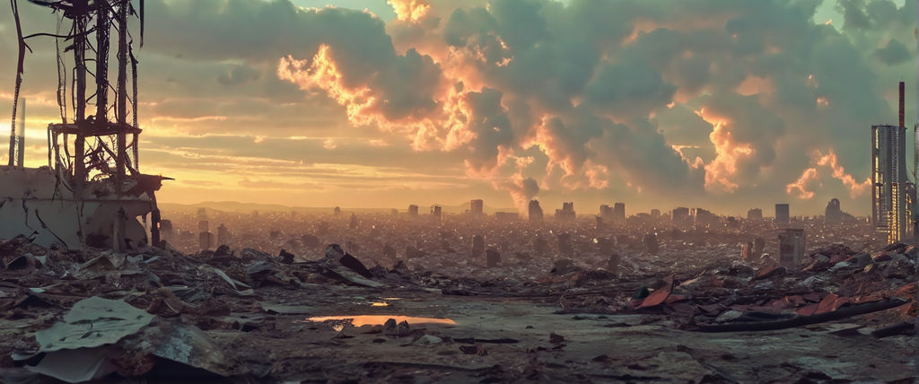 A post-apocalyptic fallout scene stunningly rendered in Unre... by ...