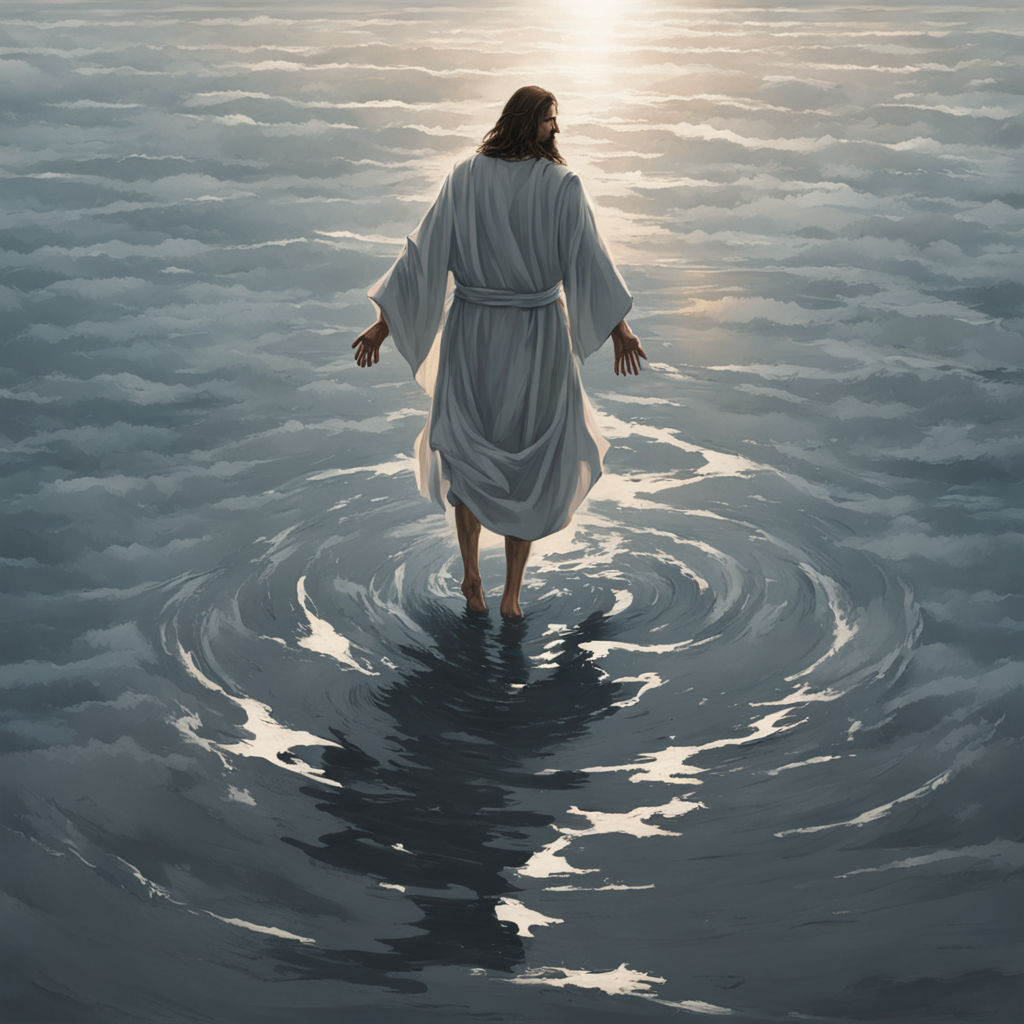 Jesus walk on the water by Frank Cushman - Playground