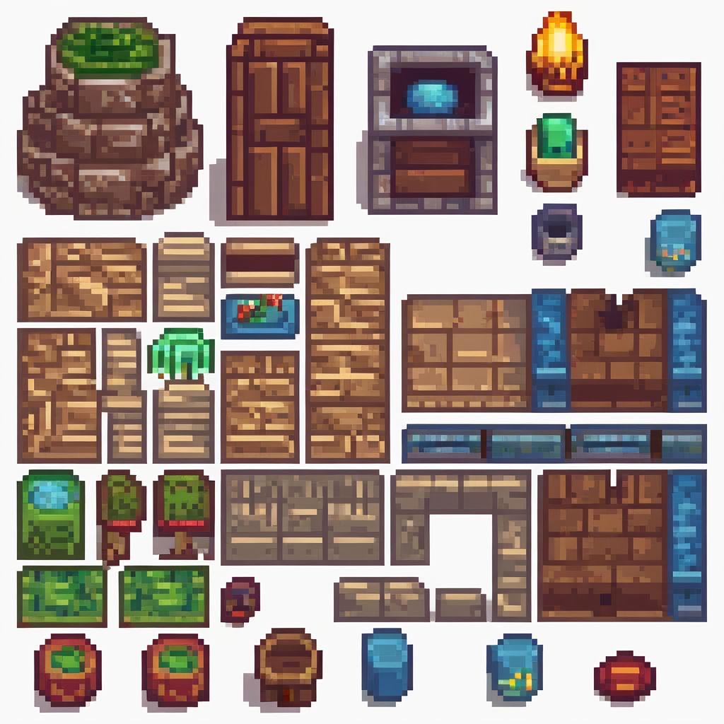 16-bit style spite sheet containing tilesets from 'Final Fan... by ...