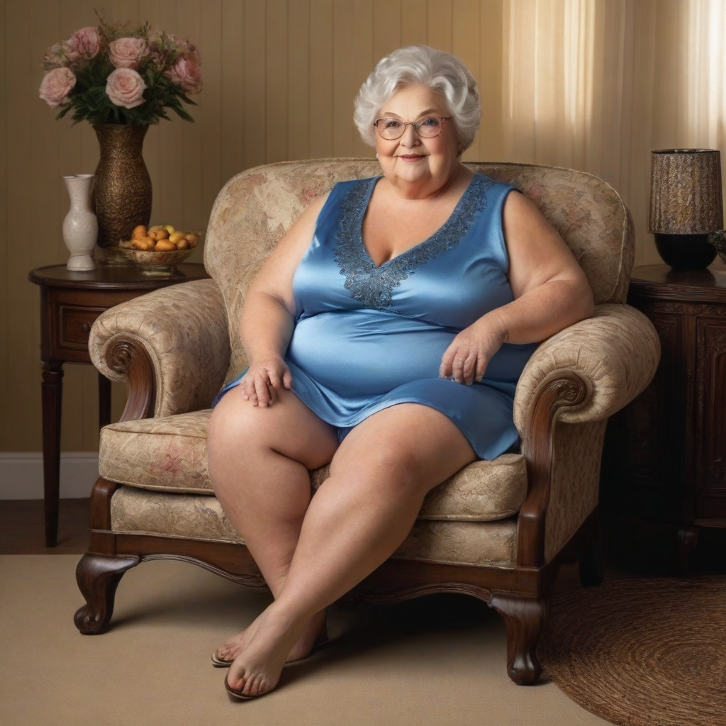 (((FAT OVERWEIGHT 60 ?yo white granny))) sitting in a cozy l... by HarvardBlue - Playground