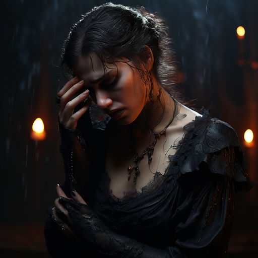 Vampire woman holding back tears in a sad moment by Alberto Caballero ...