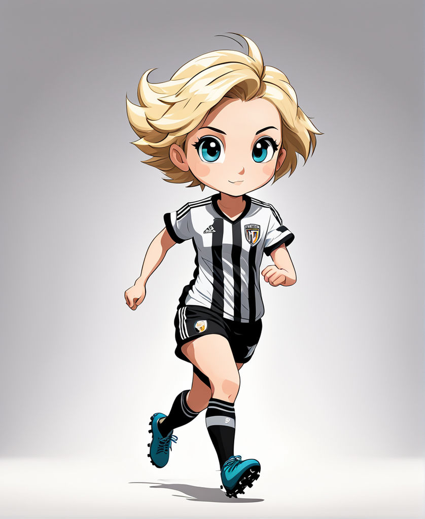 Exclusive chibi illustration of soccer player Blonde girl we... by RR ...