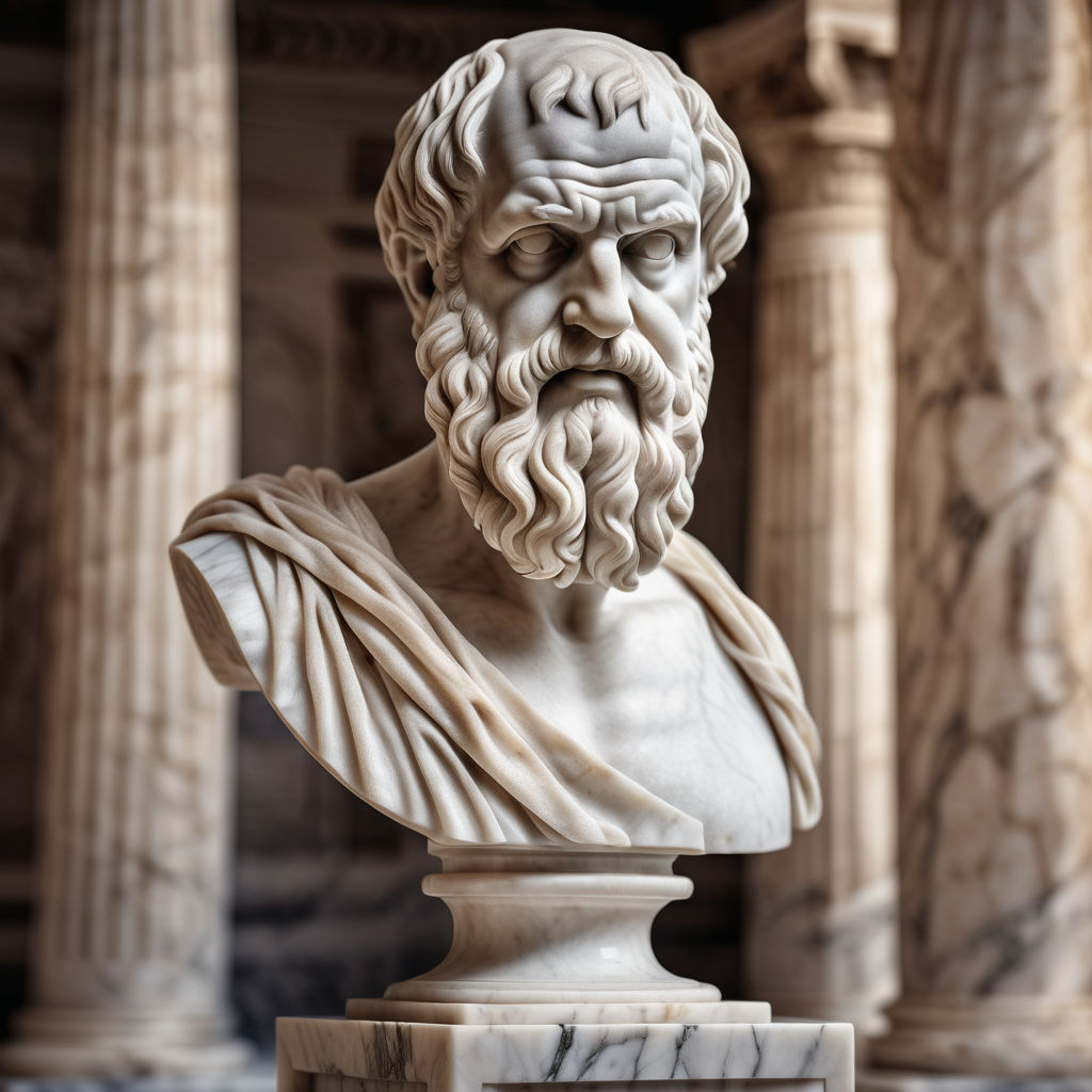 Marble bust of Plato by Serious Black - Playground