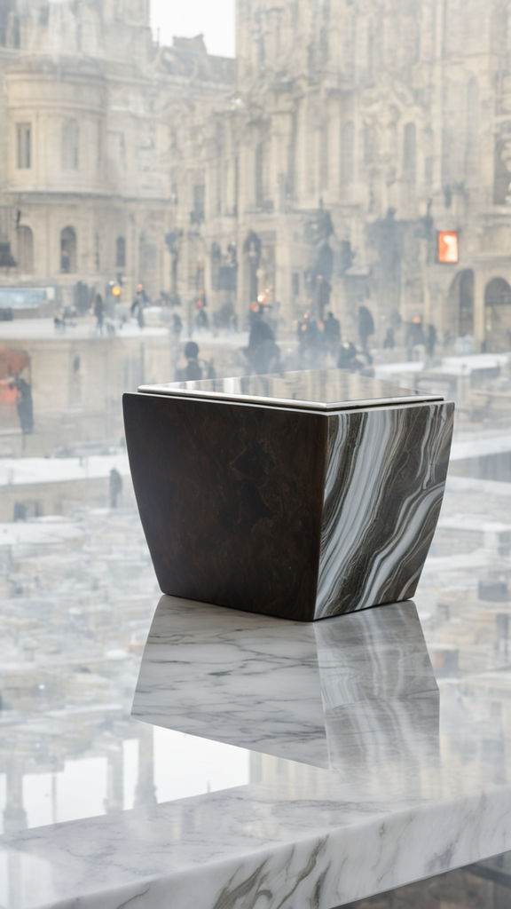 A mirror-reflective marble table by 김경수JOKER - Playground