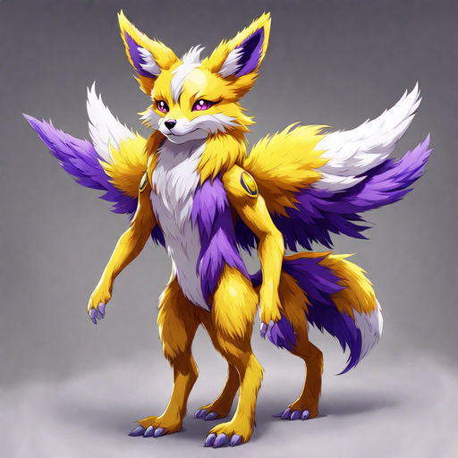 A bipedal fox-like Digimon. Most of its body is covered in y... by ...