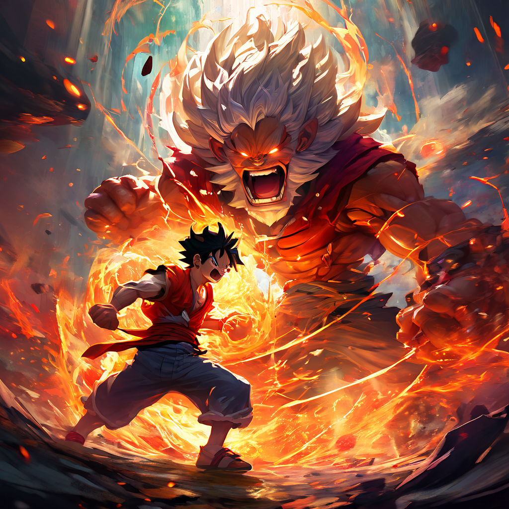 Luffy battling Goku by darkness ss - Playground