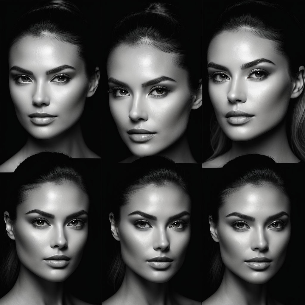 Portrait of a beautiful woman with a light source adjusted t... by Olga ...