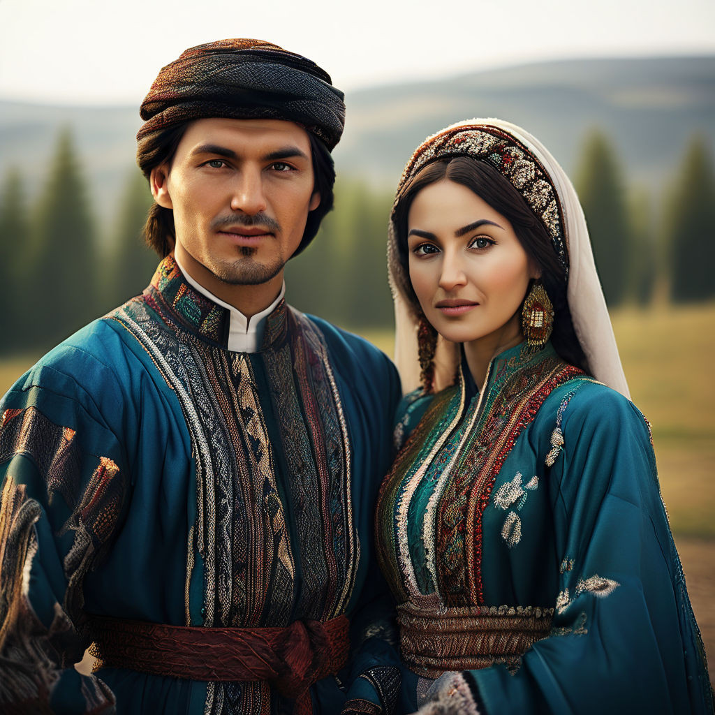 A turkic couple with traditional gokturk empire clothes by Tuğba Tokaç ...