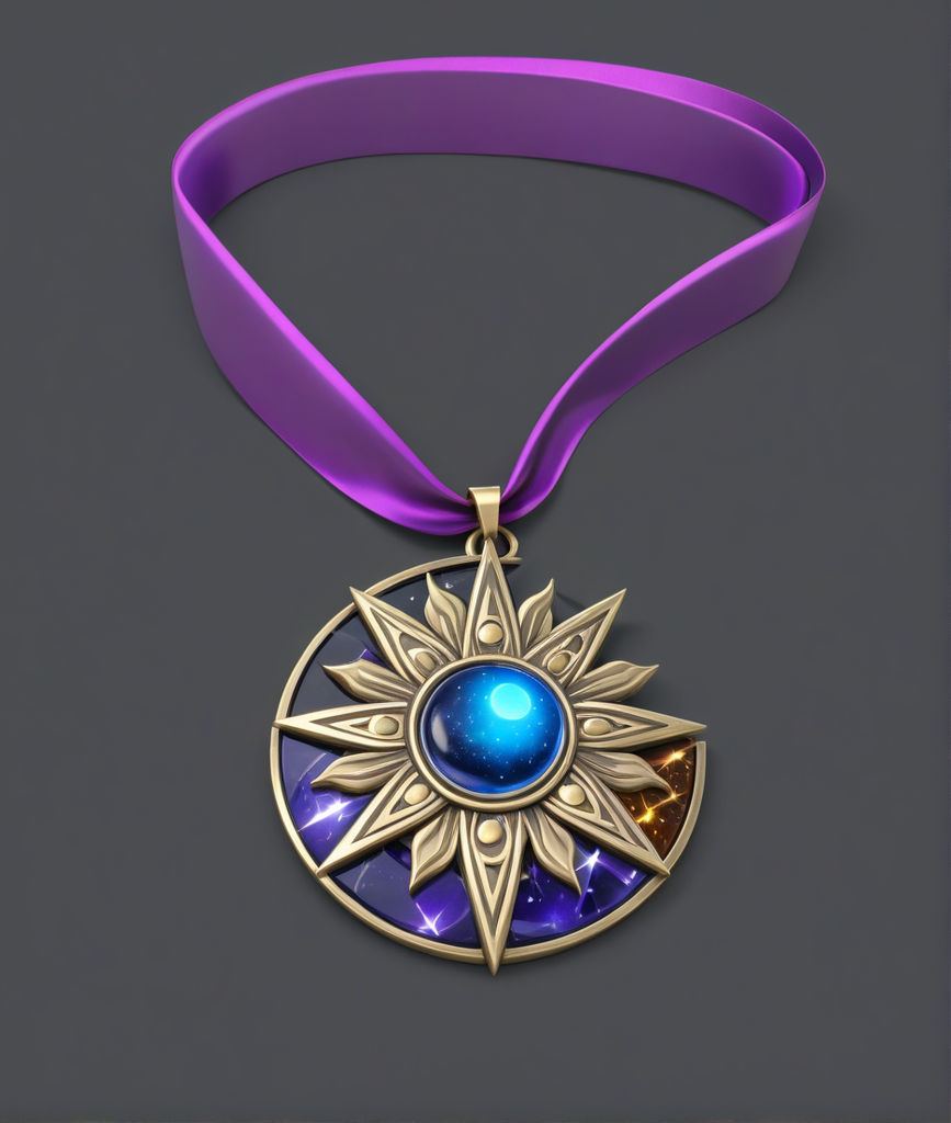 Magic amulet made of metal depicting the sun and the moon by Fra ...