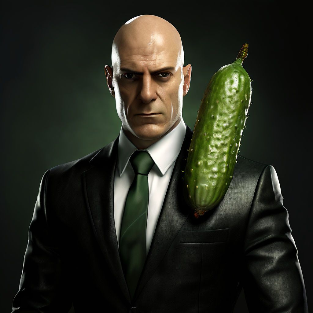 Agent 42 from Hitman but he is a pickle by Josh McGuire - Playground