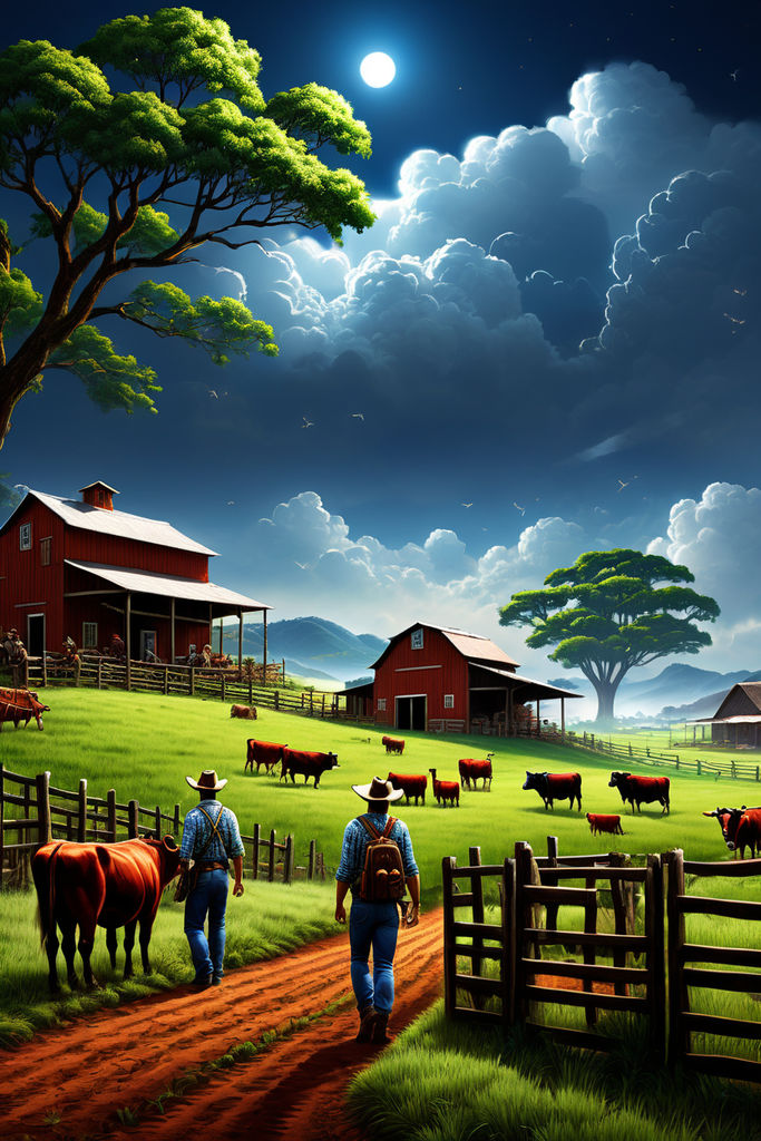 A Brazilian farm with highly detailed and intricate 3D pastu... by ...