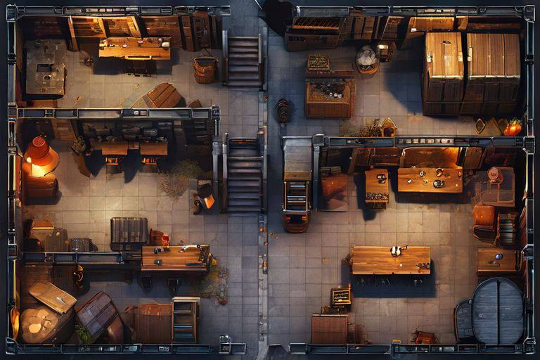 A top-down tabletop battlemap by Rafael Leal - Playground