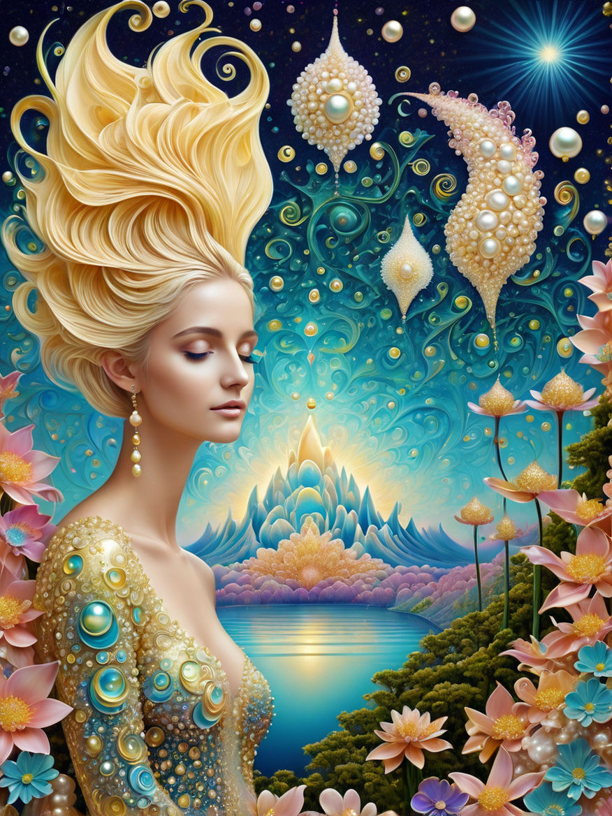 "Explore a mesmerizing magical lady blonde by Crystal Vidart - Playground