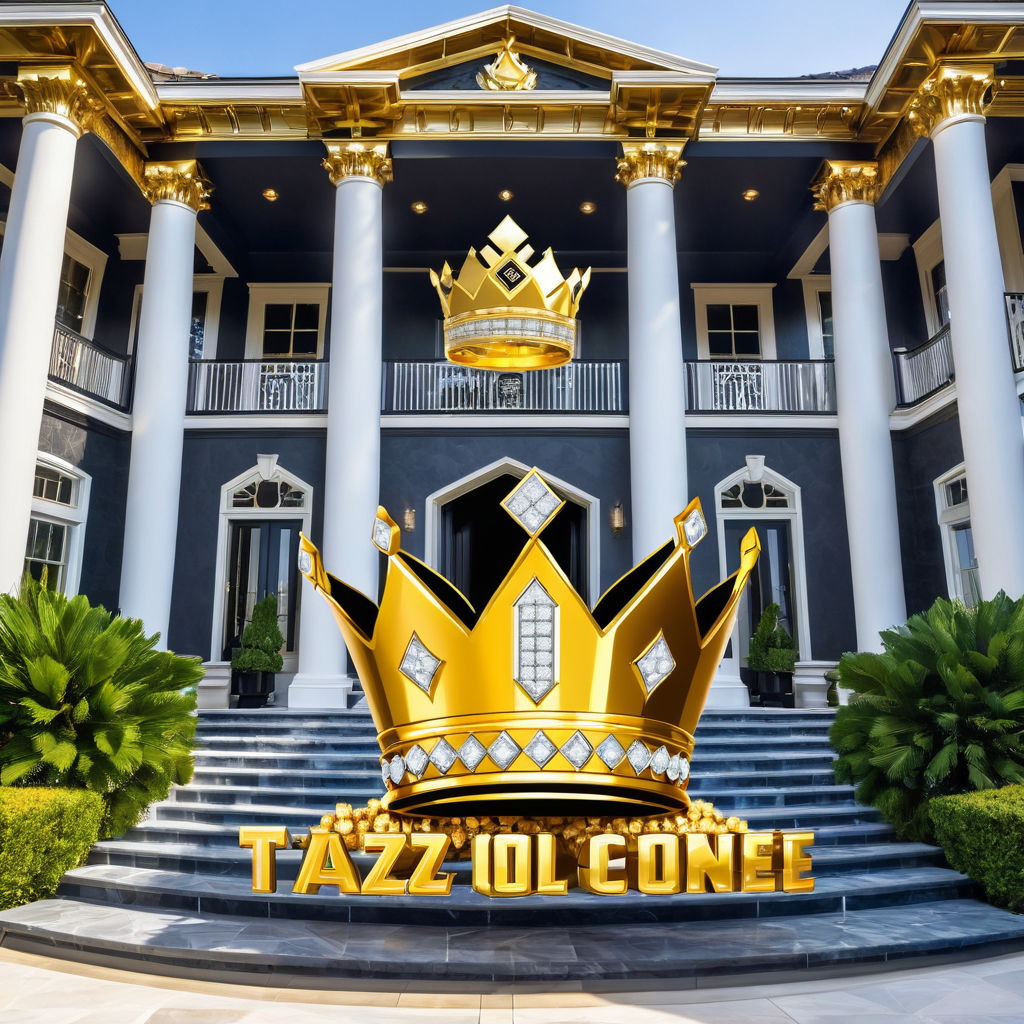 Taz Loc name logo on a huge mansion with a gold crown covere... by ...