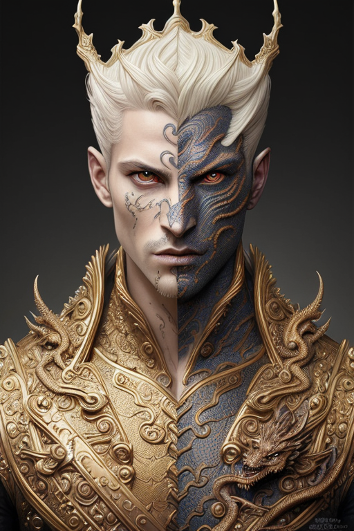 Portrait of detailed beautiful male - beautiful half-man by Марина ...