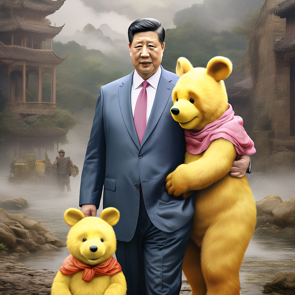Chinese president Xi Jinping dressed as Winnie-the-Pooh in t... by B K ...