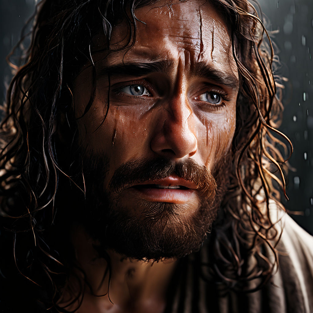 Jesus Christ sad and crying by zi meiti - Playground