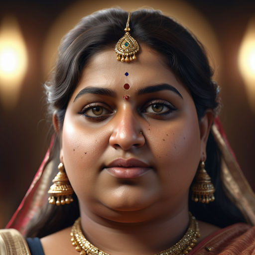 Create a realistic image of beautiful Indian fat woman face by Sweety ...