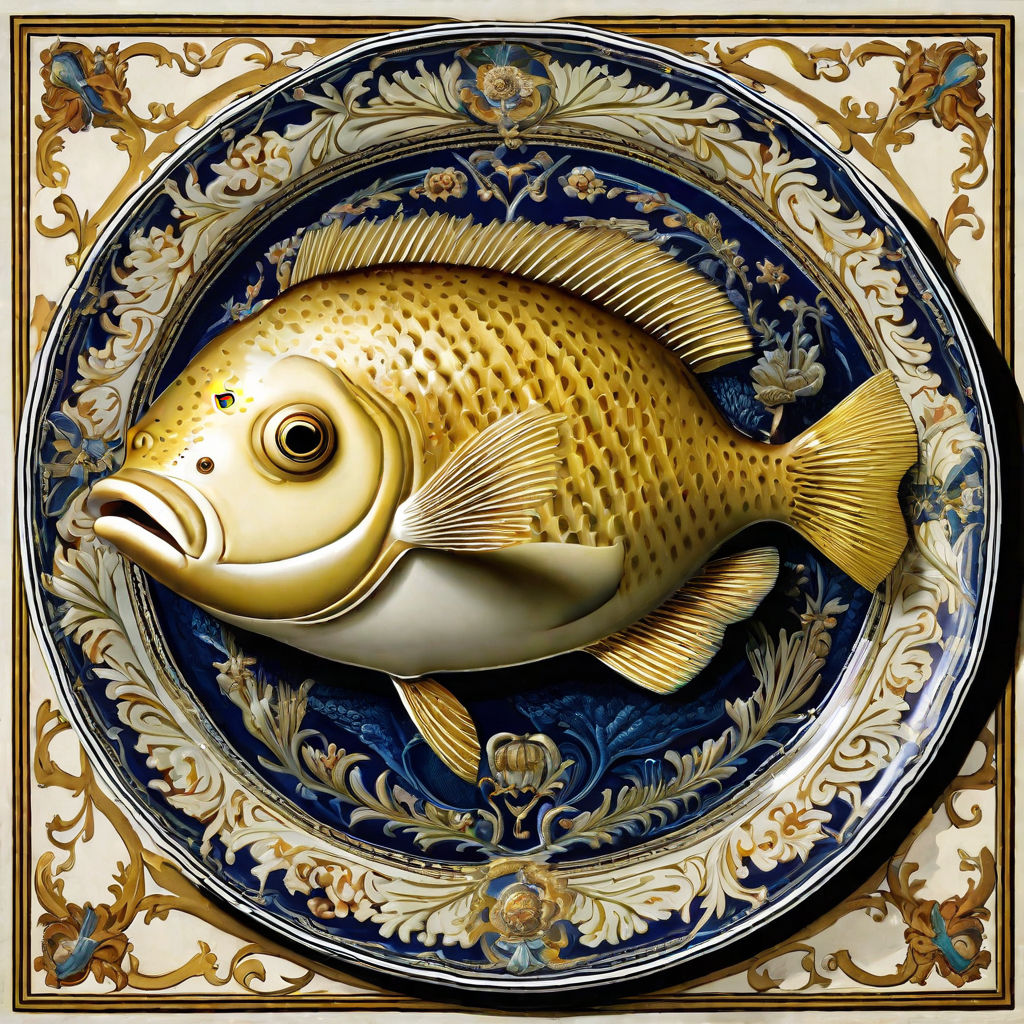 Renaissance art depicting an oversized puffer fish eating of... by Jade ...