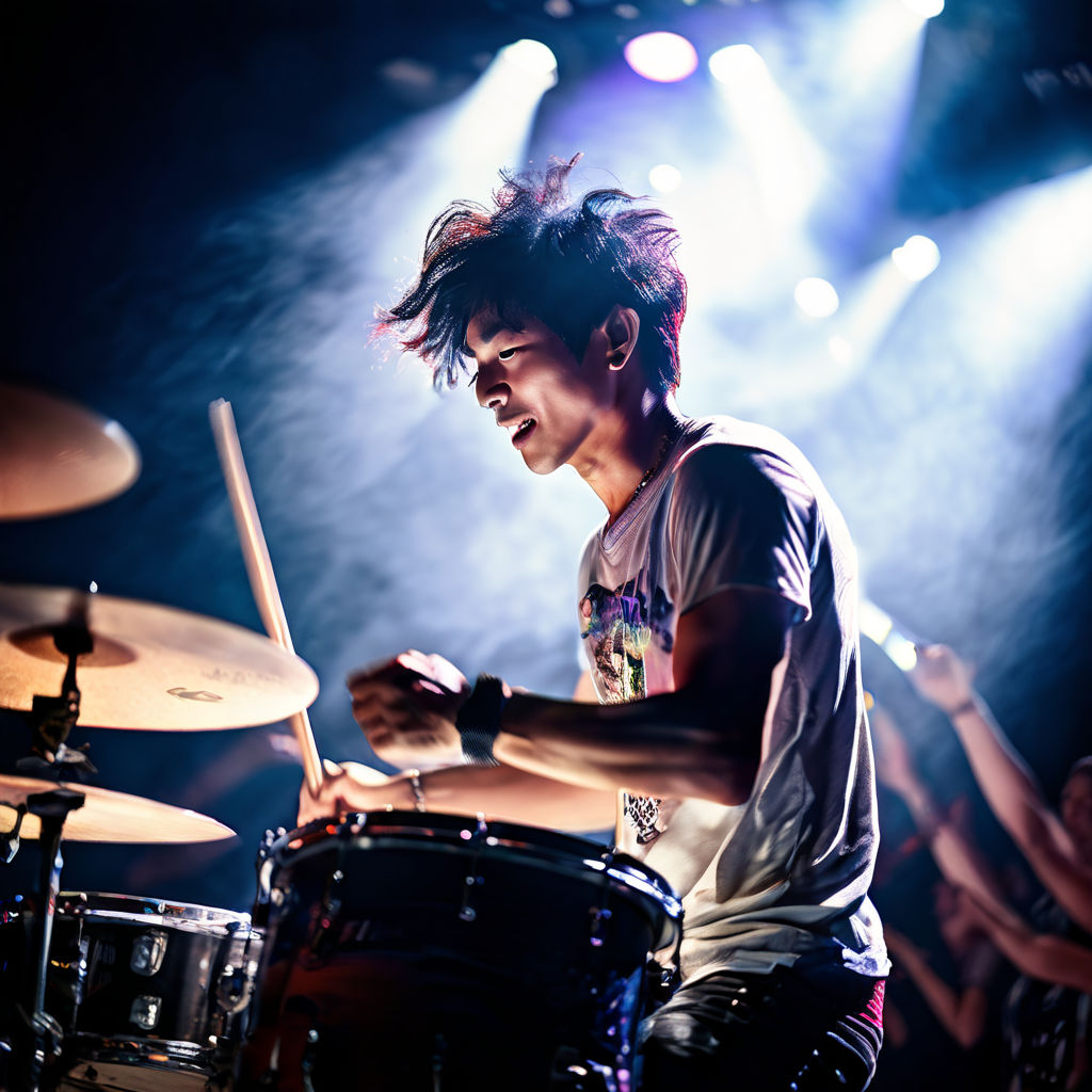 Korean male drummer immersed in a rhythm on stage by Kyunghee Yim ...