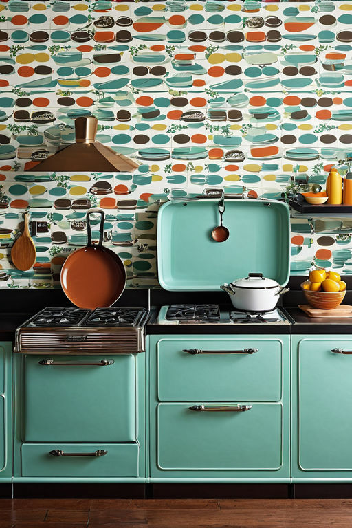 Retro kitchen wallpaper by Efecan Beğenmiş - Playground