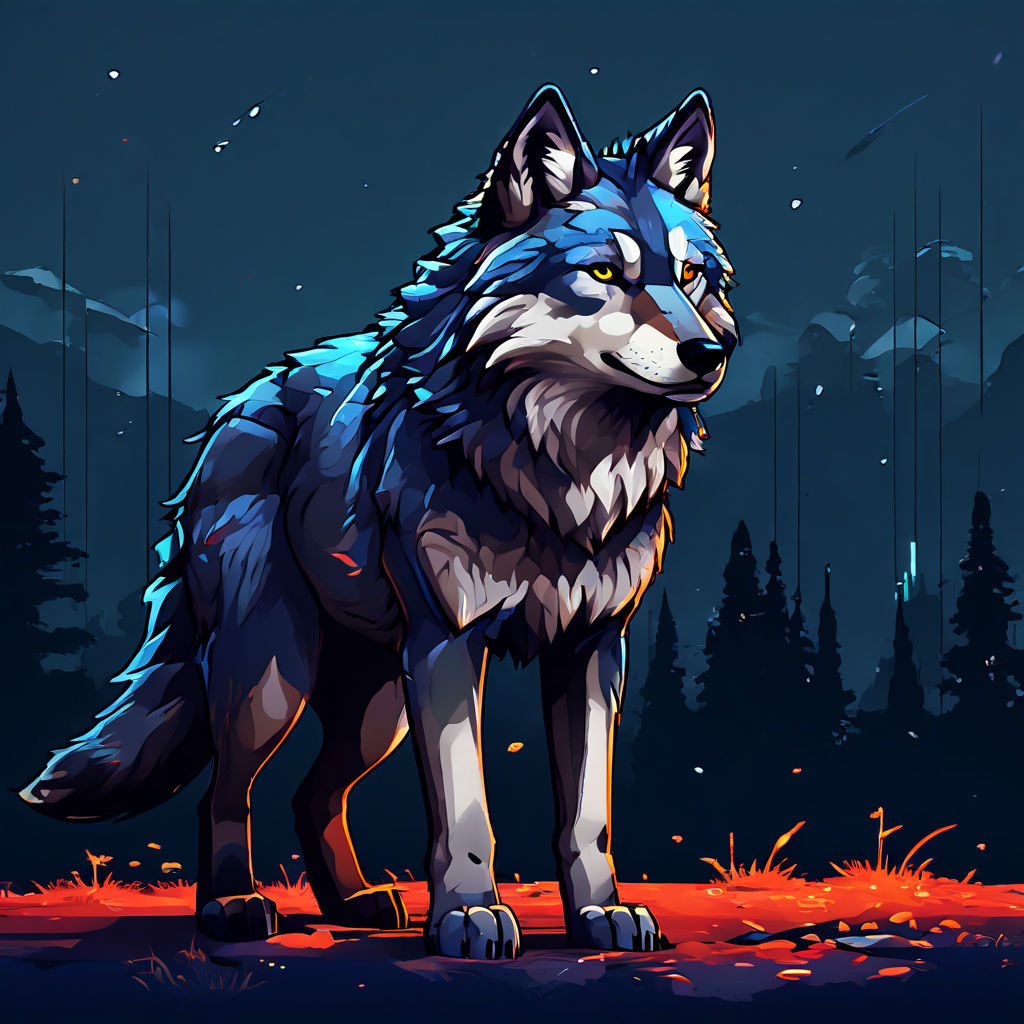Pixel Wolf Animation