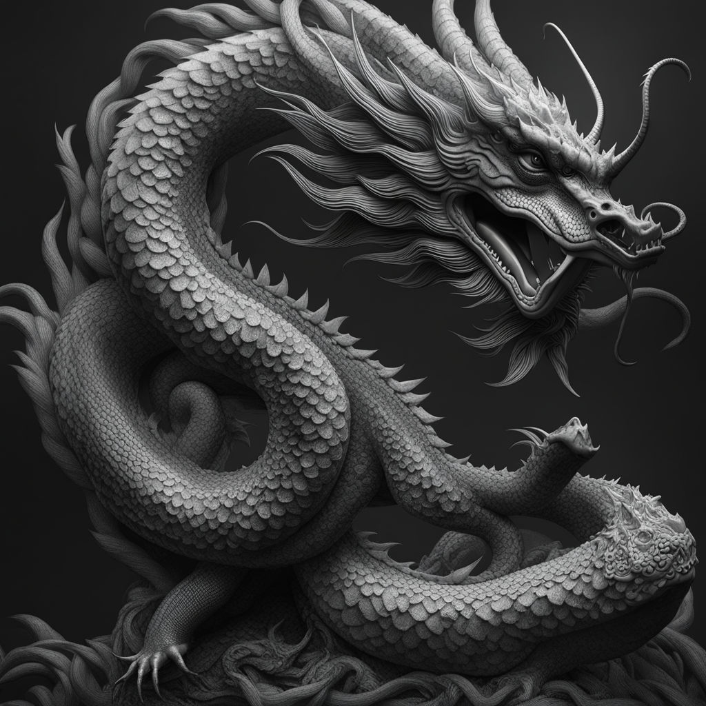 Chinese dragon ouroboros by Noé Cruz Rodríguez - Playground