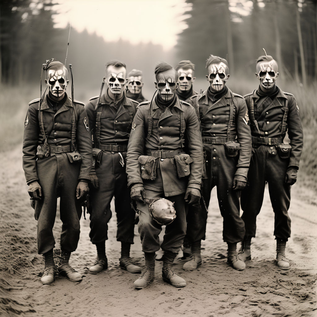 WWII soldiers wearing black metal corpse paint by radec918 - Playground