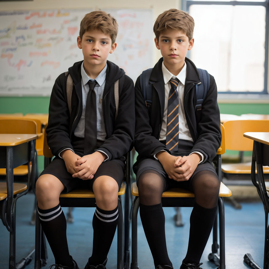 12 year old boys wearing pantyhose to school. Black pantyhos... by Dale ...