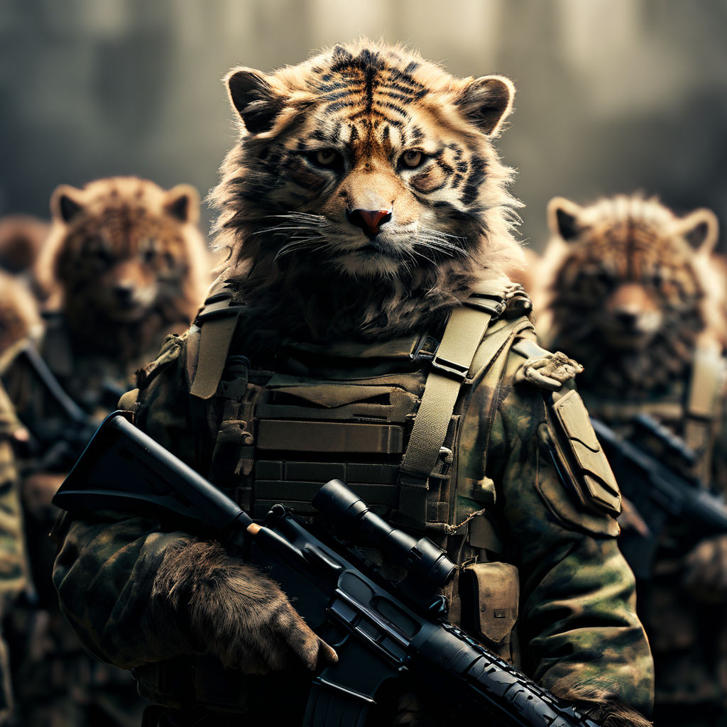 Make me an military army of animals with weapons by Nelly Klimpel ...