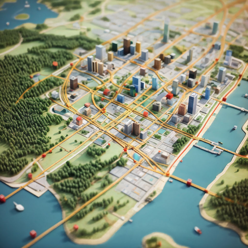 Google maps like map with a navigation route by Lars Ludwig - Playground