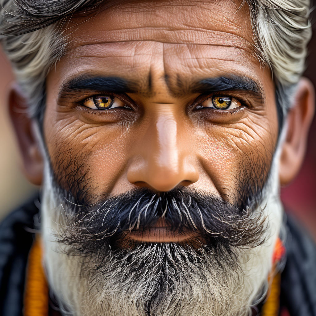 Genrate an image showing the face front view famous indian f... by Saad ...