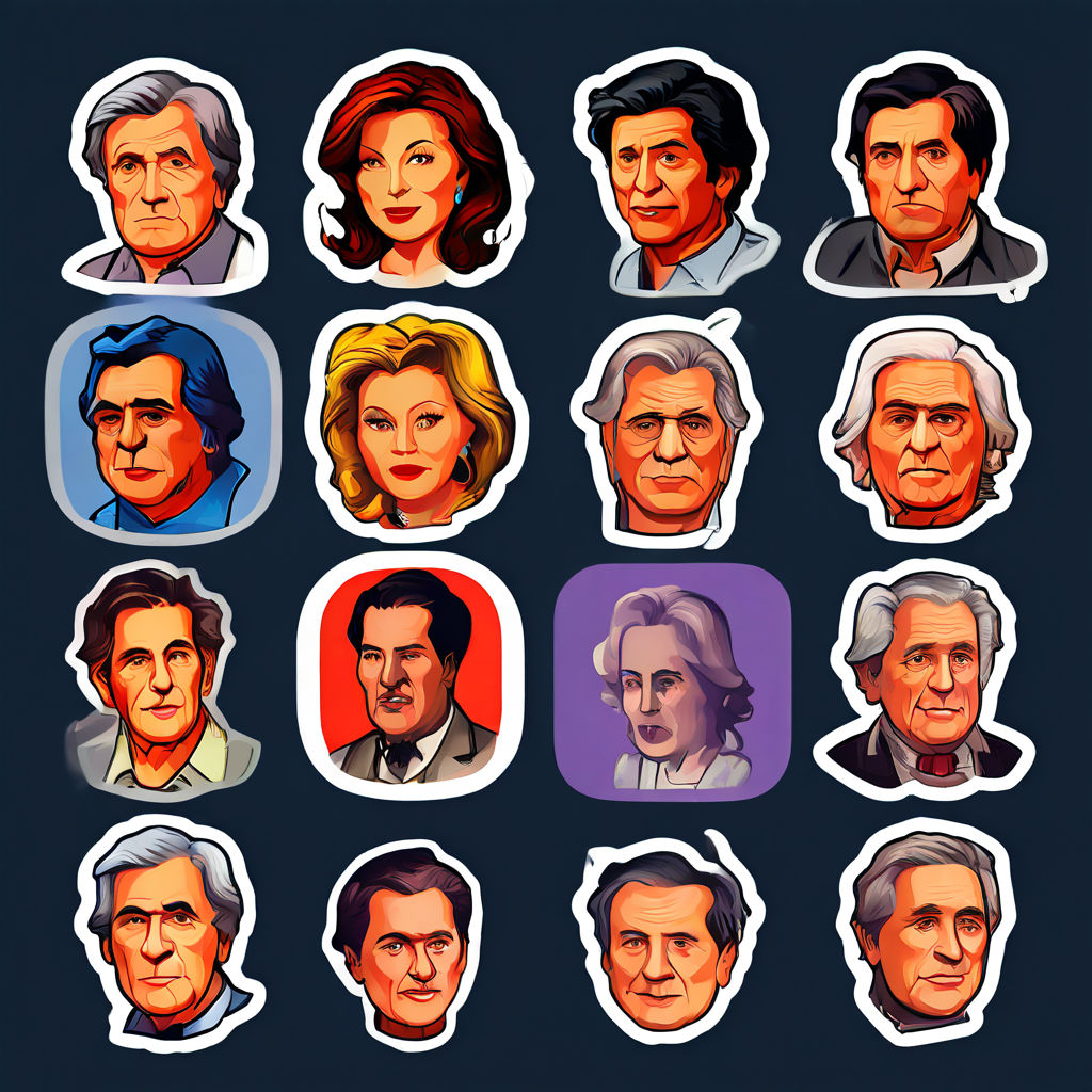 Famous people stickers collection featuring icons of renowne... by ...