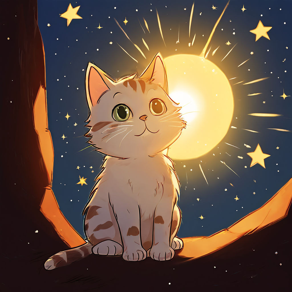 I will draw a cartoon scene of a cat coming down from the st... by 석주선 ...