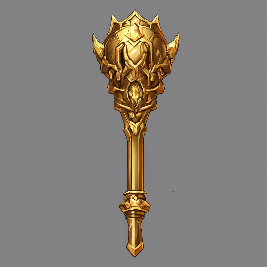 Generate a Semi 2D Golden mace for 2D games by mohit singh - Playground
