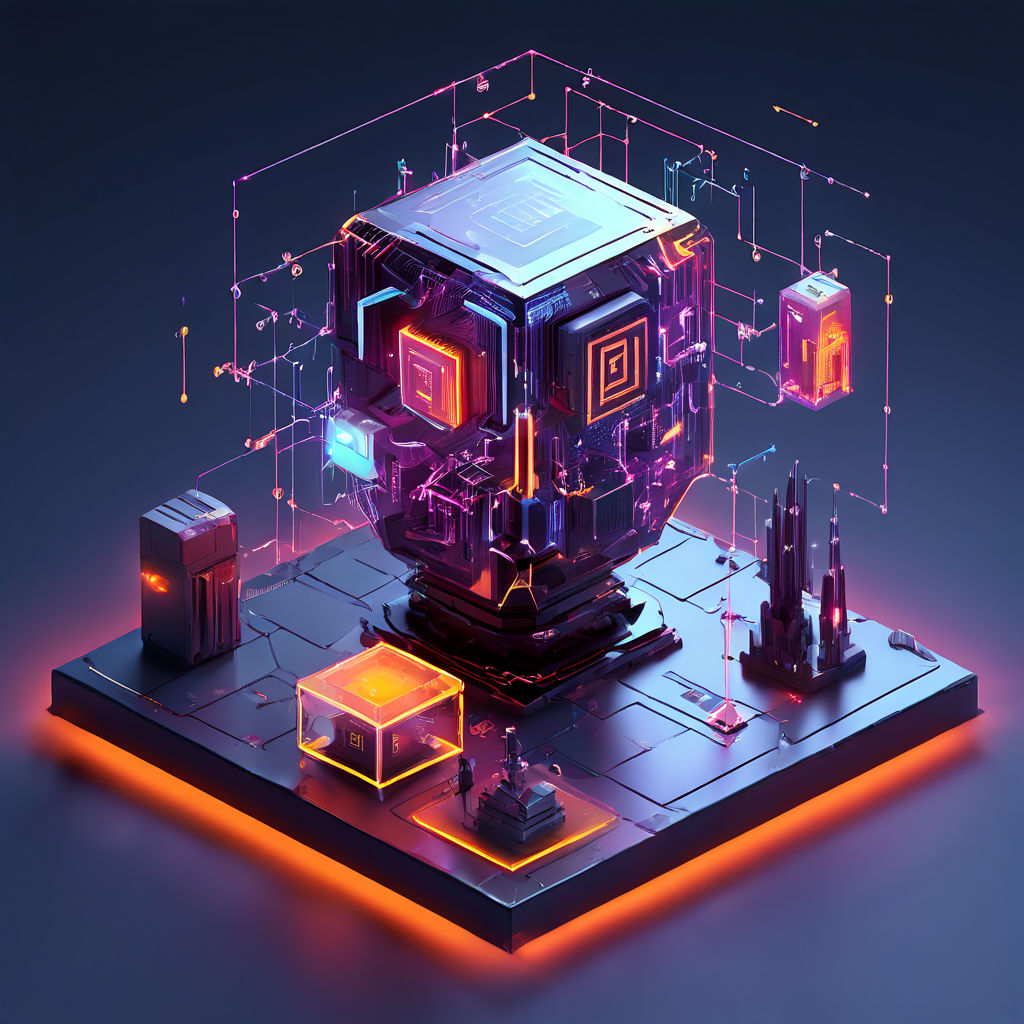 Artificial intelligence chatGPT40 visualized in isometric lo... by ... Artificial intelligence chatGPT40 visualized in isometric lo... by ...